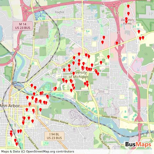 University of Michigan Transportation Services Bus Routes & Schedules ...
