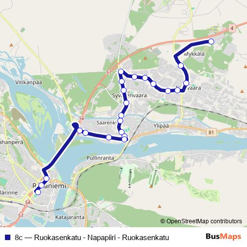 Bus 8c Ruokasenkatu - Napapiiri - Ruokasenkatu in Rovaniemi by ...