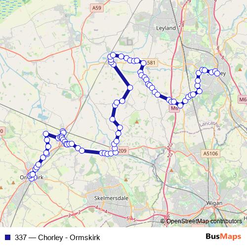 Bus 337 Timetable & Stops in Wigan
