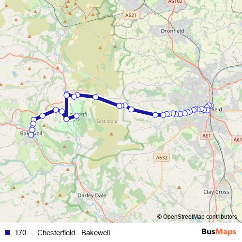 170 Route: Stops, Schedules & Maps - Chesterfield - Bakewell