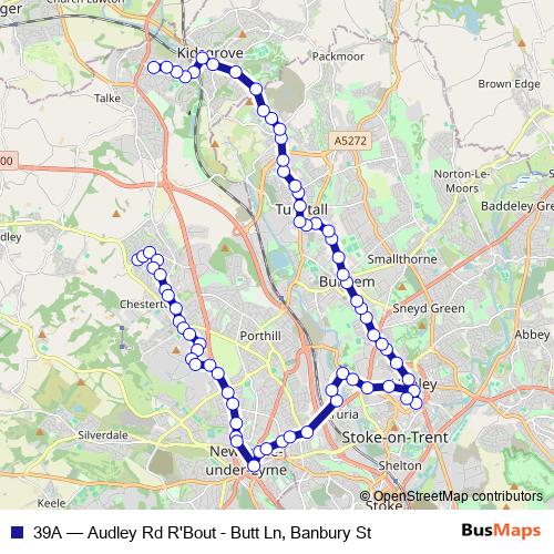 Bus 39A Schedule & Stops in Stoke-on-Trent