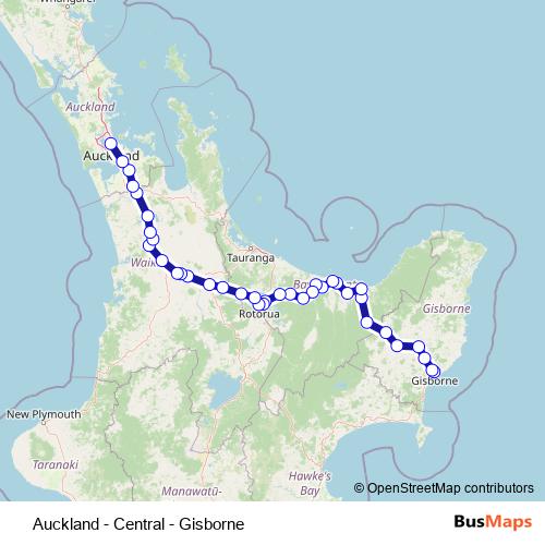 Bus Auckland - Central - Gisborne by Intercity in Whakatane