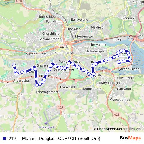 Bus 219 Schedule & Stops in Cork