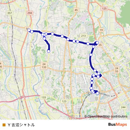 Y Yoshinuma Shuttle Bus, route map and schedule, Tsukuba
