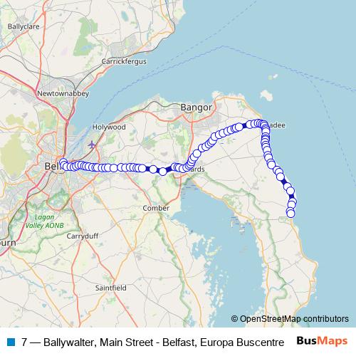 Bus 7 Stops & Times in Newtownards