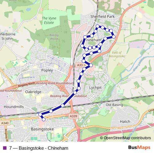 Bus 7 Basingstoke - Chineham in Stratfield Mortimer by Stagecoach South