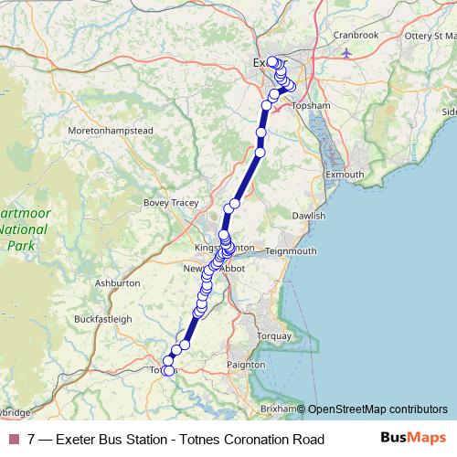 Bus 7 Schedule & Stops in Exeter