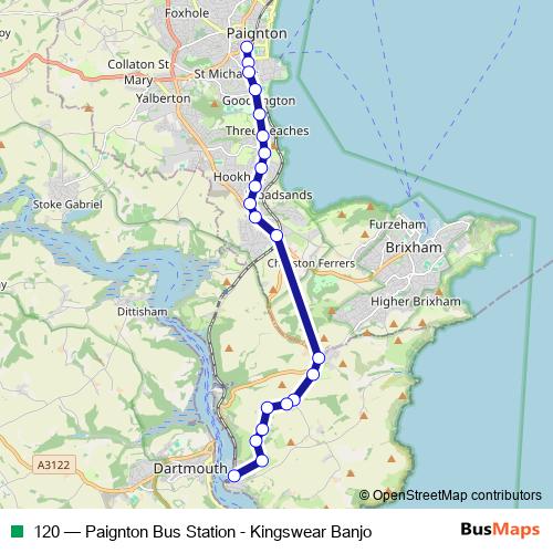 Bus 120 Schedule & Stops in Torquay