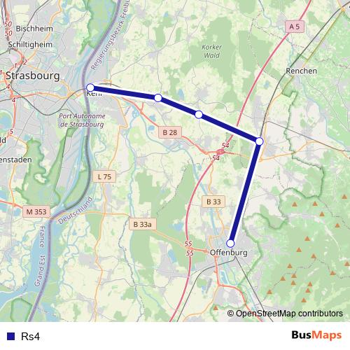 Rs4 Bus, route map and schedule, Strasbourg