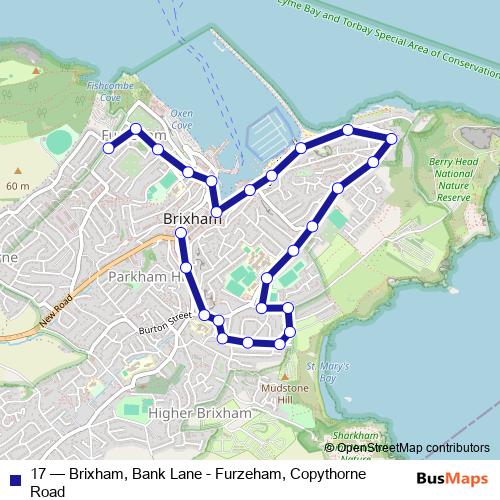 17 Route: Stops, Schedules & Maps - Brixham, Bank Lane - Furzeham ...