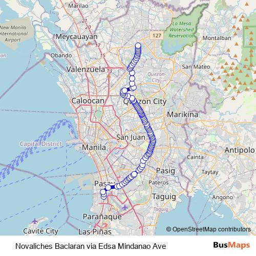 Bus Novaliches Baclaran via Edsa Mindanao Ave in Quezon City by Ltfrb