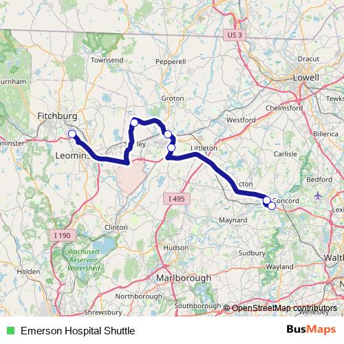 Bus Emerson Hospital Shuttle Schedule & Stops in West Concord