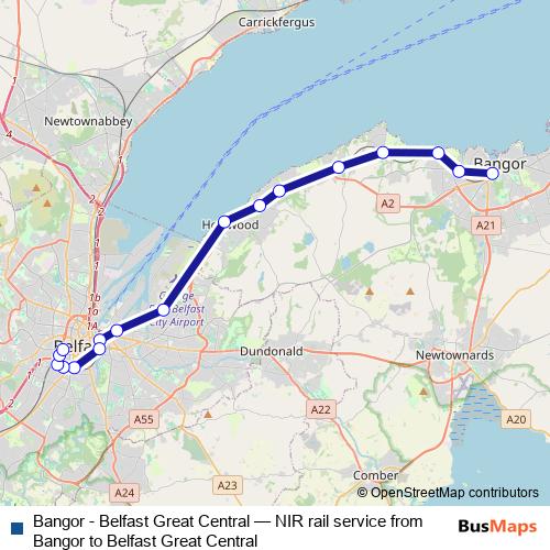 Translink Northern Ireland Rail Bangor - Belfast Great Central NIR rail ...
