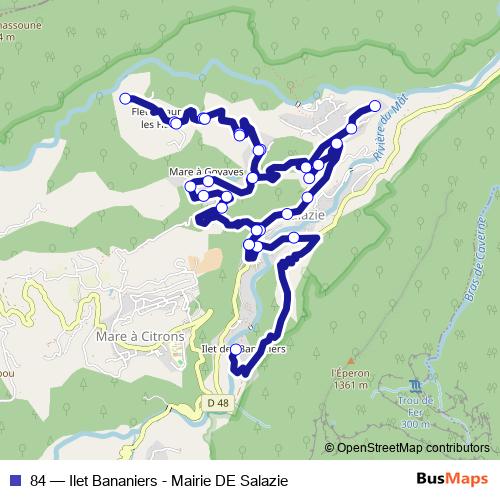 84 (Ilet Bananiers - Mairie DE Salazie) Bus, route map and schedule ...