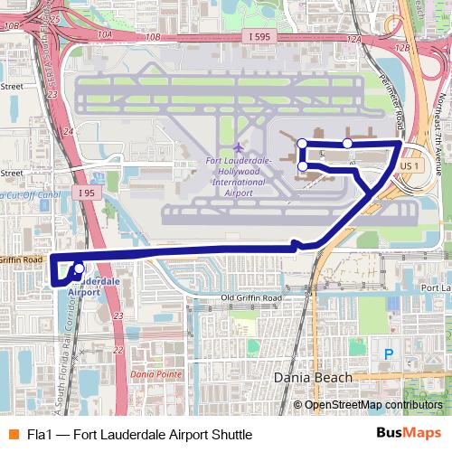 Fla1 (Fort Lauderdale Airport Shuttle) Bus, route map and schedule ...