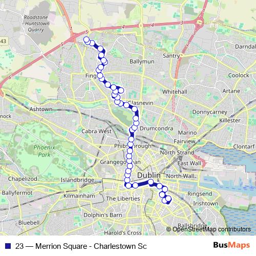 23 Route: Stops, Schedules & Maps - Merrion Square - Charlestown Sc