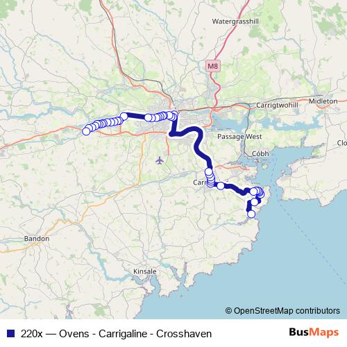Bus 220x Schedule & Stops in Cork