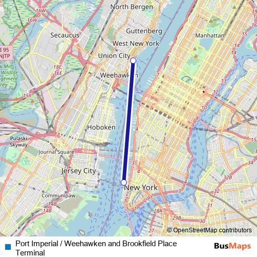Ferry Port Imperial / Weehawken and Brookfield Place Terminal Schedule ...