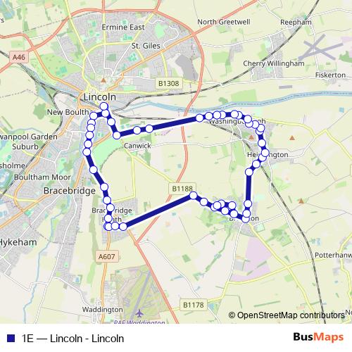 Bus 1E Lincoln - Lincoln in Lincoln by Stagecoach East Midlands