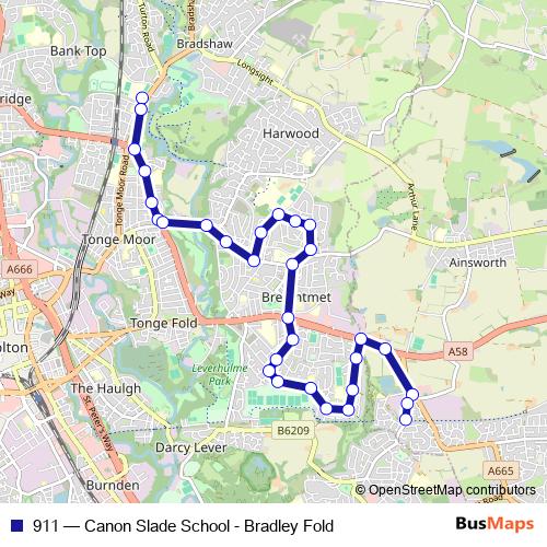 Bus 911 Canon Slade School - Bradley Fold in Bolton by Bee Network