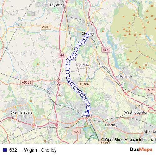 Bee Network 632 Wigan - Chorley Bus - United Kingdom