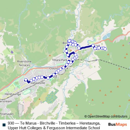 Bus 930 Schedule & Stops in Wallaceville