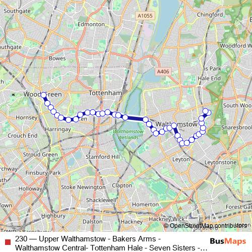 Bus 230 Schedule & Stops in Walthamstow