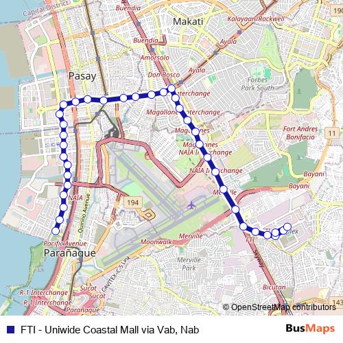 Bus FTI - Uniwide Coastal Mall via Vab, Nab updates in Makati City