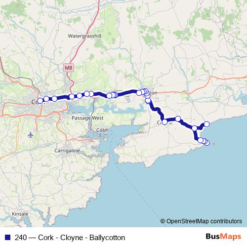 Bus 240 Stops & Times in Cork