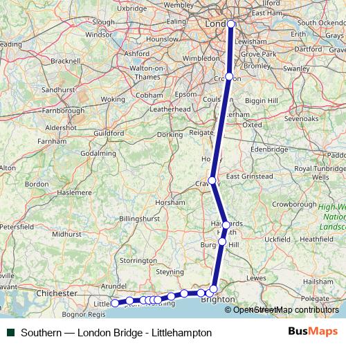 Southern Southern London Bridge - Littlehampton Rail - United Kingdom