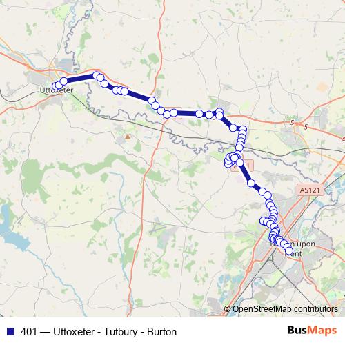 Bus 401 Schedule & Stops in Derby